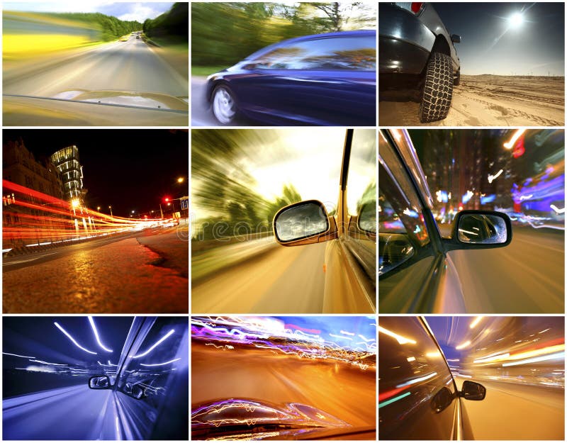 Collage of cars stock photo. Image of night, driver, fast - 32434970