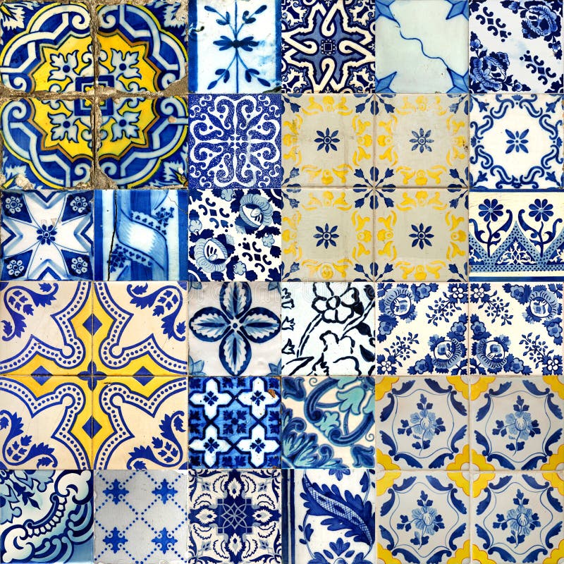 Collage of Ceramic Tiles from Portugal Stock Photo - Image of collage ...