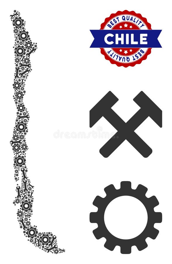 Collage Chile Map of Repair Tools Stock Vector - Illustration of engine ...