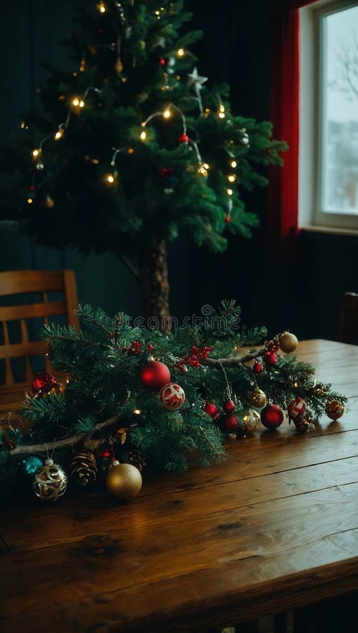 Collage of Christmas Tree and Holiday Table Settings in Festive Scene ...