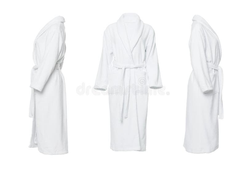 Collage Clean Terry Bathrobe White Background Different Views Stock ...
