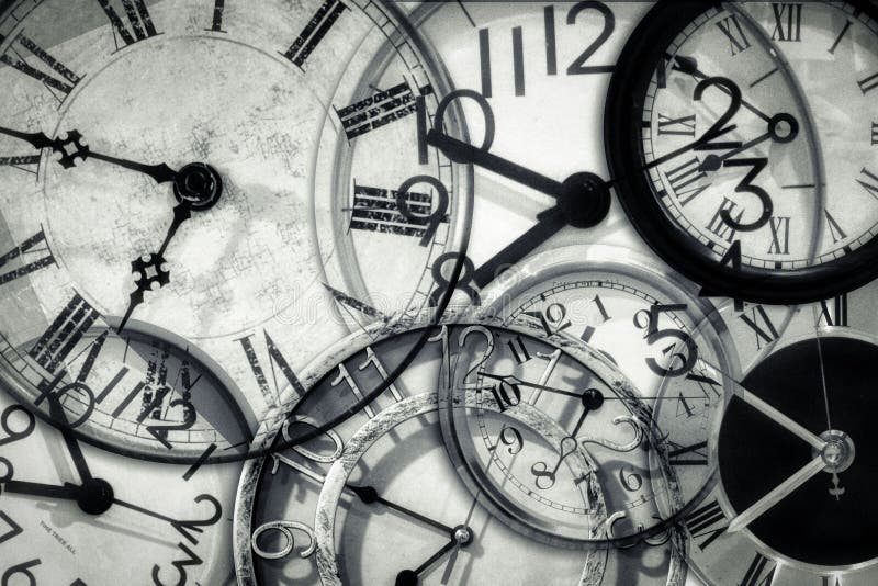 Collage of Clocks stock image. Image of black, monochrome - 201675261