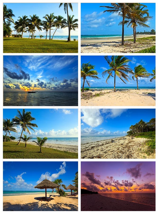 Collage coast Diani stock image. Image of african, seascape - 79328271