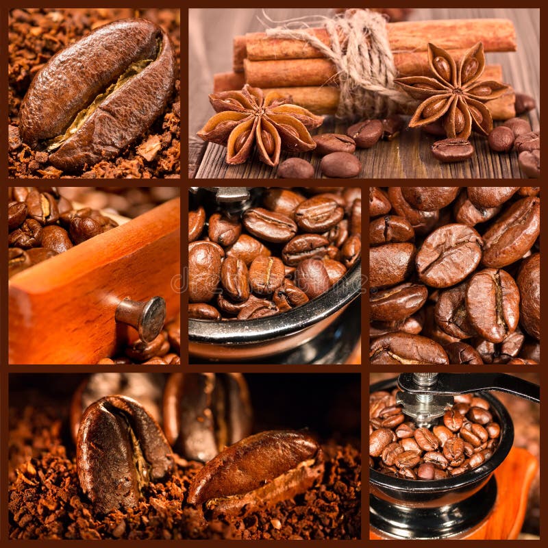 Collage of coffee details. stock image. Image of concepts - 17884317