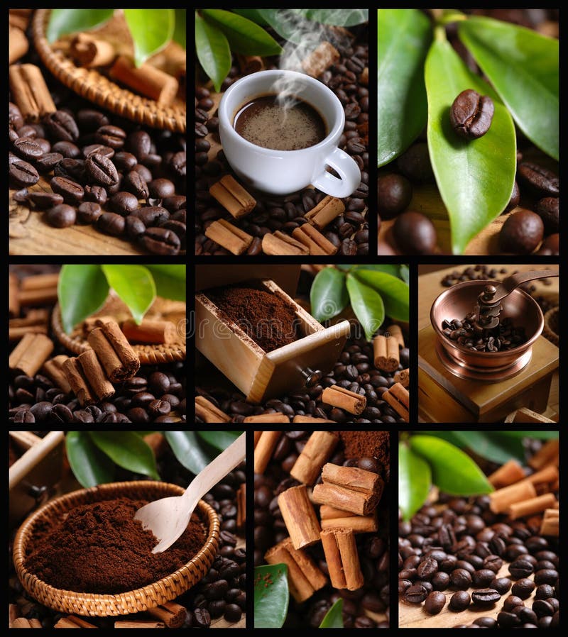 Collage of coffee details. stock image. Image of concepts - 17884317