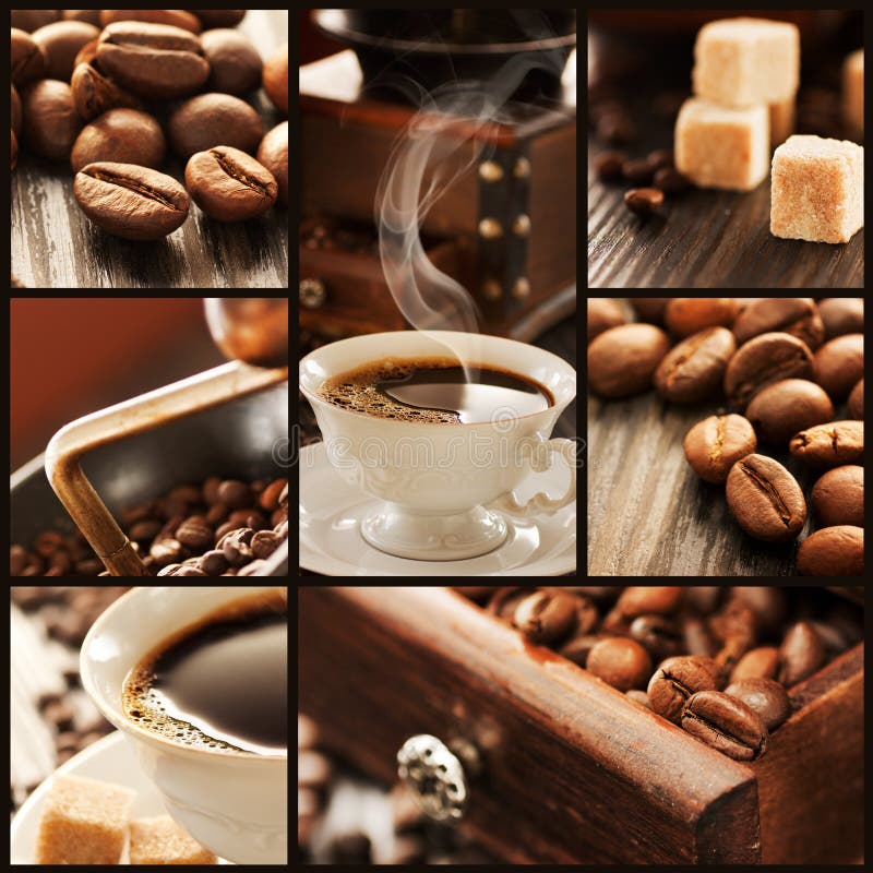Coffee collage stock photo. Image of food, caffeine, black - 13379150