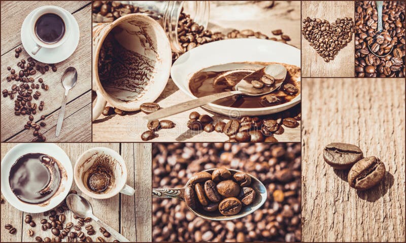 Collage of Coffee. a Lot of Pictures Stock Image - Image of drink ...