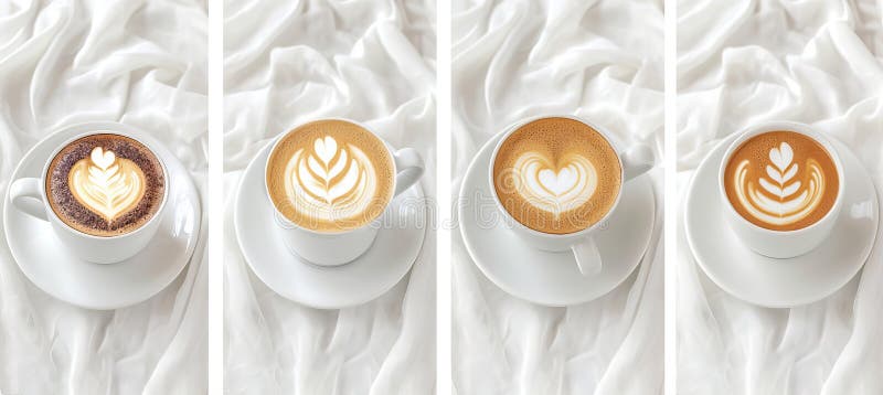 Collage of Coffee Shop Products with White Vertical Dividers, Segmented ...