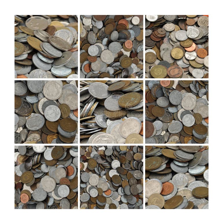 Collage of Coins stock image. Image of collection, antique - 24378753
