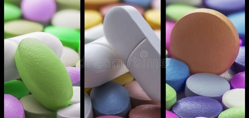 Collage of Colored Pills, Pills and Capsules Stock Photo - Image of ...