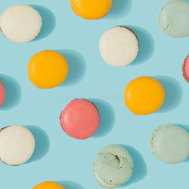 Collage of Colorful Macarons Arranged in an Aesthetically Pleasing ...