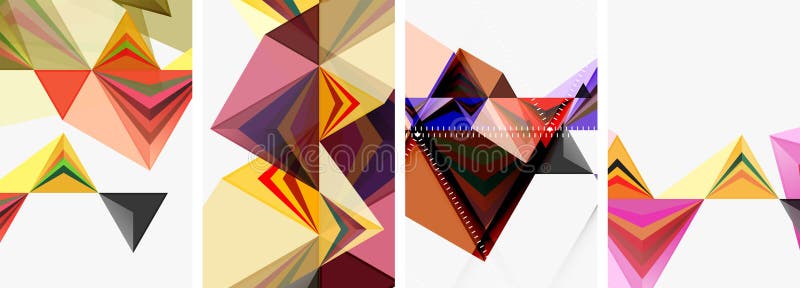 A Collage of Colorful Triangles on a White Background Stock Vector ...