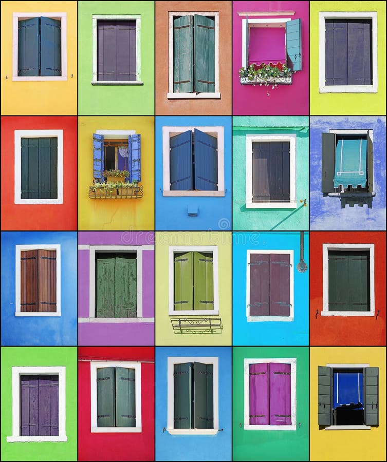 Windows collage with door stock image. Image of facade - 35762753