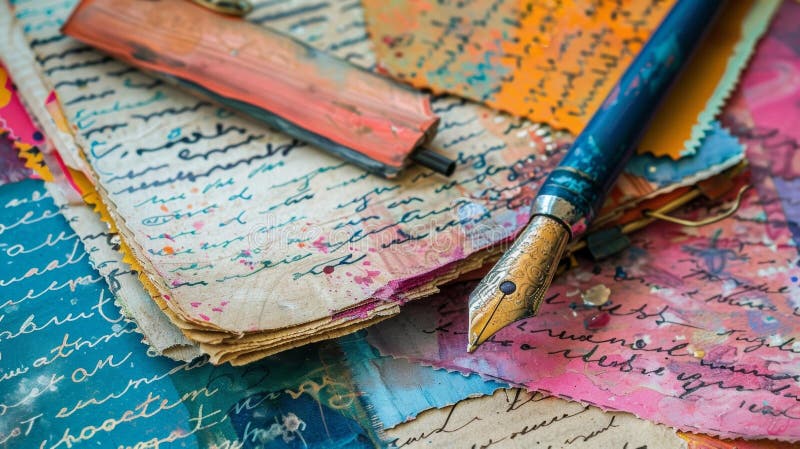A Collage of Colorful Writing Prompts and Materials Used in Creative ...