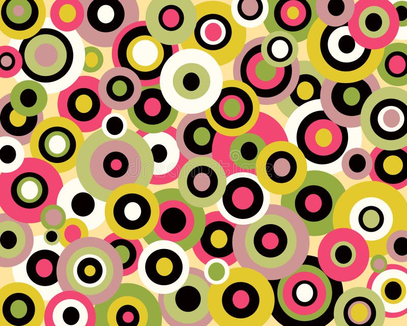 Collage Colorido Retro De Los Círculos Stock de ilustración ...