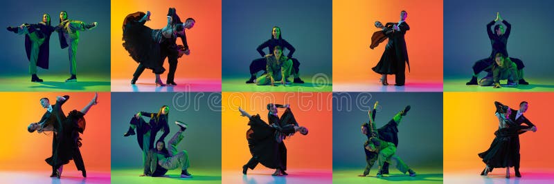 Collage. Combination of Modern and Classic Dance Styles Stock Image ...