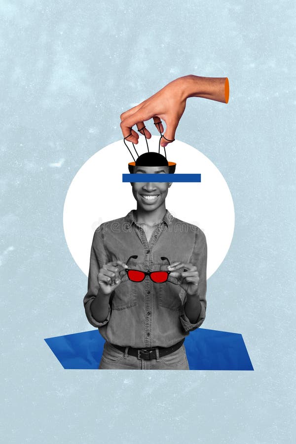 Collage Comics Zine Image of Big Arm Unknown Person Control Subordinate ...