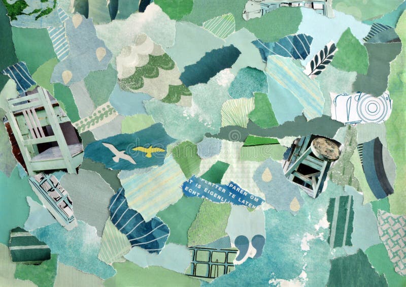 Background Mood Board Collage Made of Teared Magazines in Pastel,mint ...