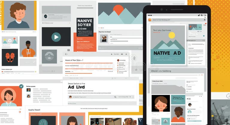 Collage Containing Various User Interface Elements Resembling Website ...