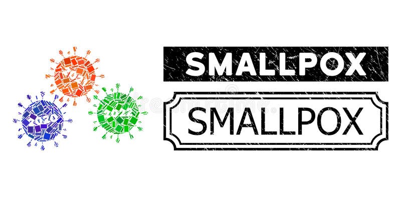 Smallpox Scratched Rubber Stamp with Notches and Coronavirus Years ...