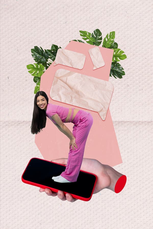 Collage Creative 3d Design Phone Interface Ad New Messenger for Fast ...