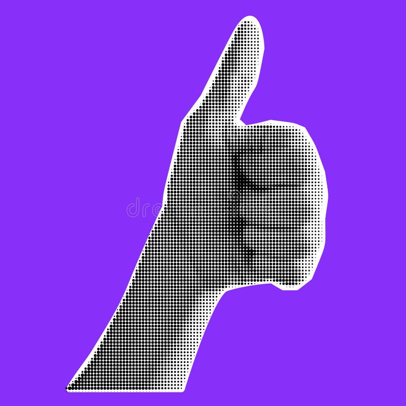 Collage Cutout Element with the Finger Up. Hand in Gesture I Like Stock ...