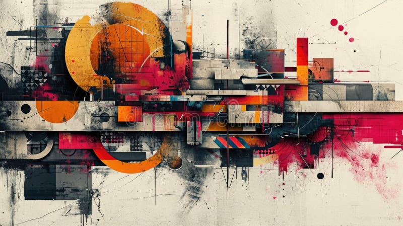 Collage of 2D and 3D Elements, Blending Photography with Abstract ...