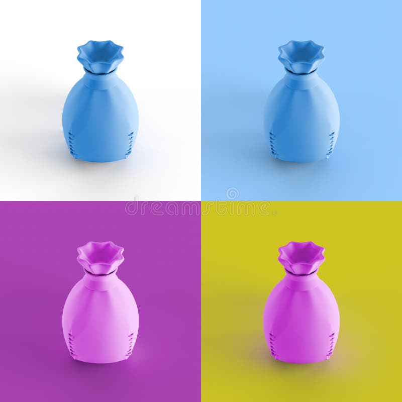Collage of 3D Rendered Minimalistic Bag in Four Different Vibrant ...