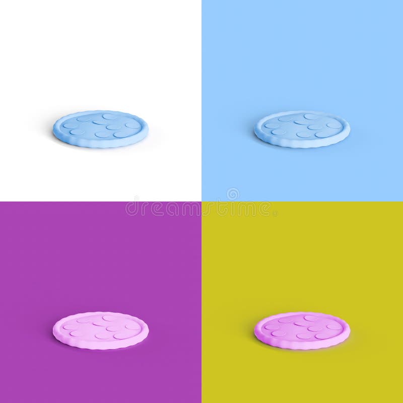 Collage of 3D Rendered Pepperoni Pizzas in Four Different Vibrant ...