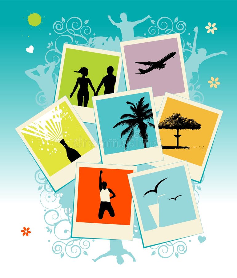 Collage de fotos. Modelo. ilustración del vector. Ilustración de marco ...