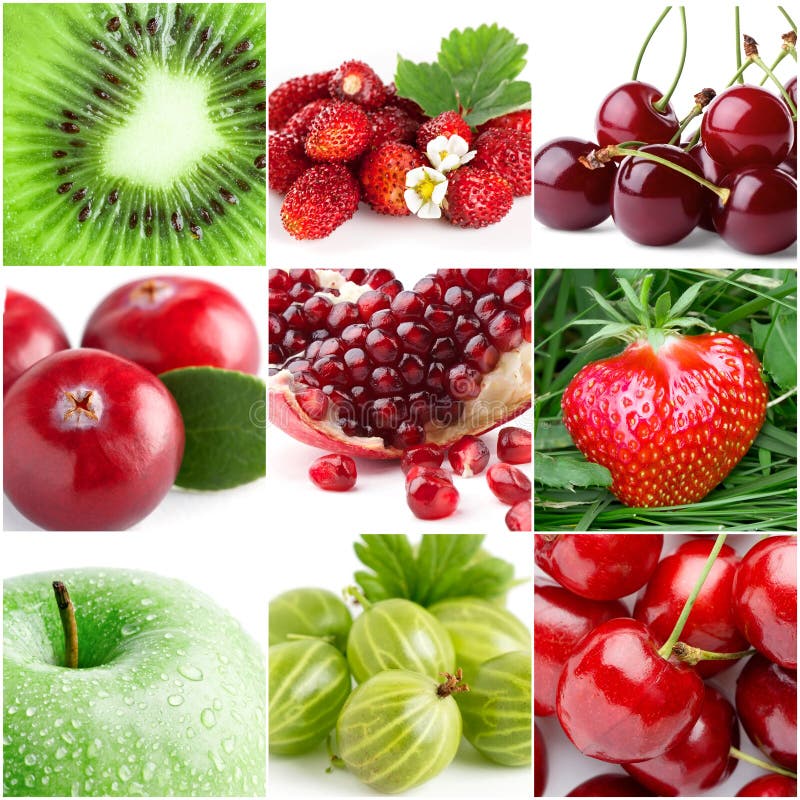 Collage de frutas frescas imagen de archivo. Imagen de dulce - 105851585