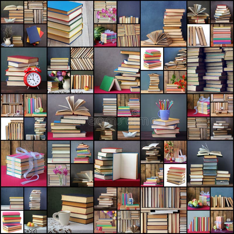 Un Collage De Libros Colocados a Lo Largo De Los Bordes De La Imagen ...