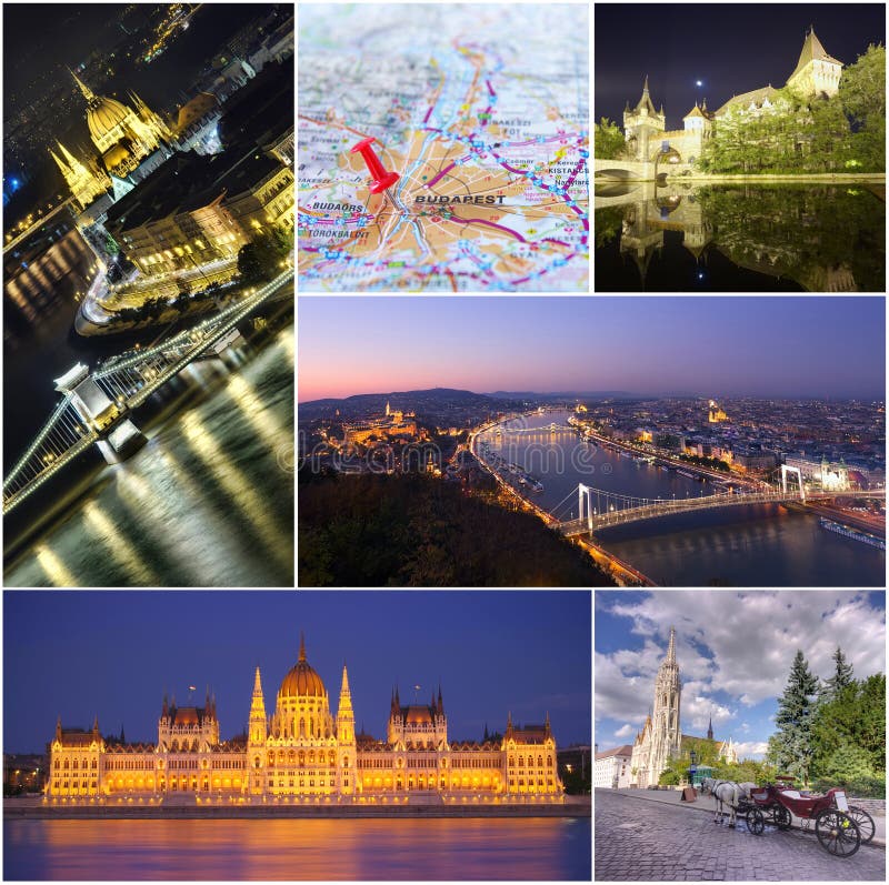 Collage De La Ciudad De Budapest Imagen de archivo - Imagen de collage ...