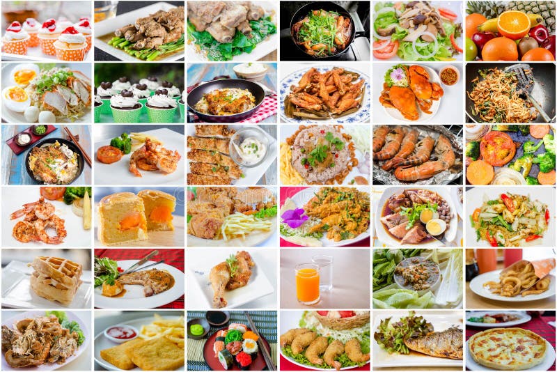 Collage de comida foto de archivo. Imagen de ensalada - 83906658