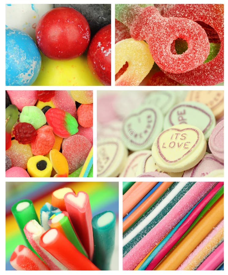 Collage de los dulces foto de archivo. Imagen de colorido - 55117990
