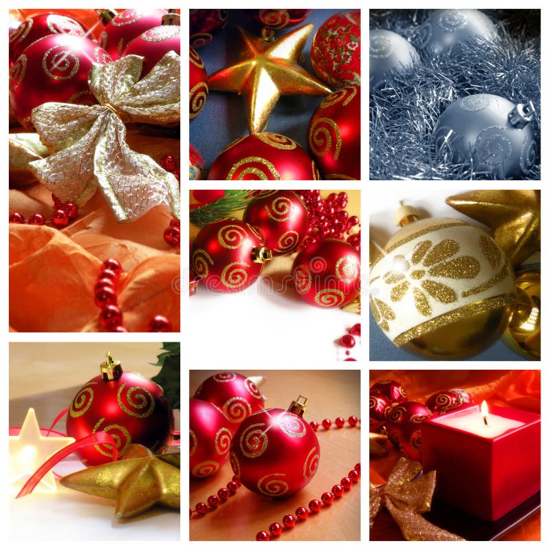 Collage navideña imagen de archivo. Imagen de hermoso - 12139089