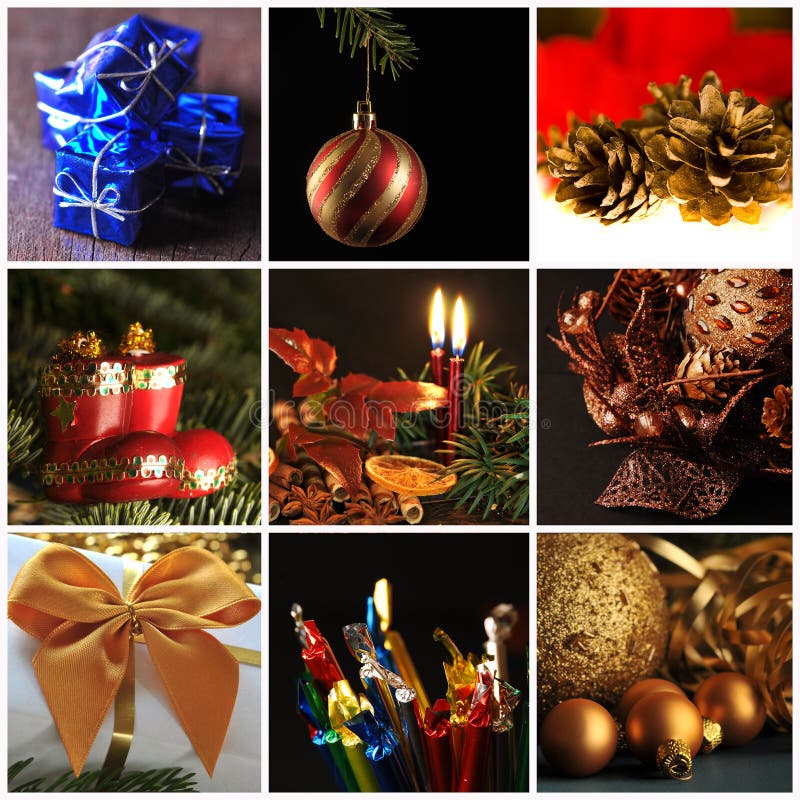 Collage de la Navidad imagen de archivo. Imagen de abeto - 27520665