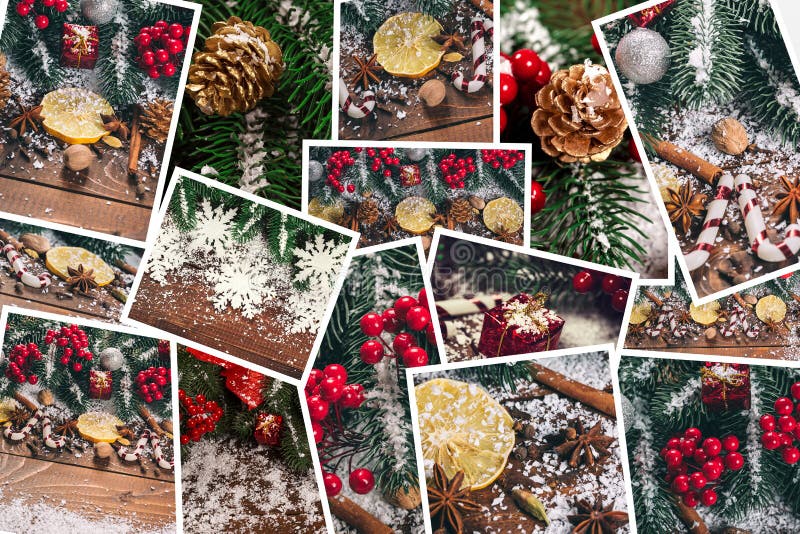 Collage de la Navidad foto de archivo. Imagen de rojo - 63440910