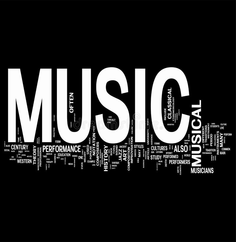 Collage De La Palabra De La Música Stock de ilustración - Ilustración ...