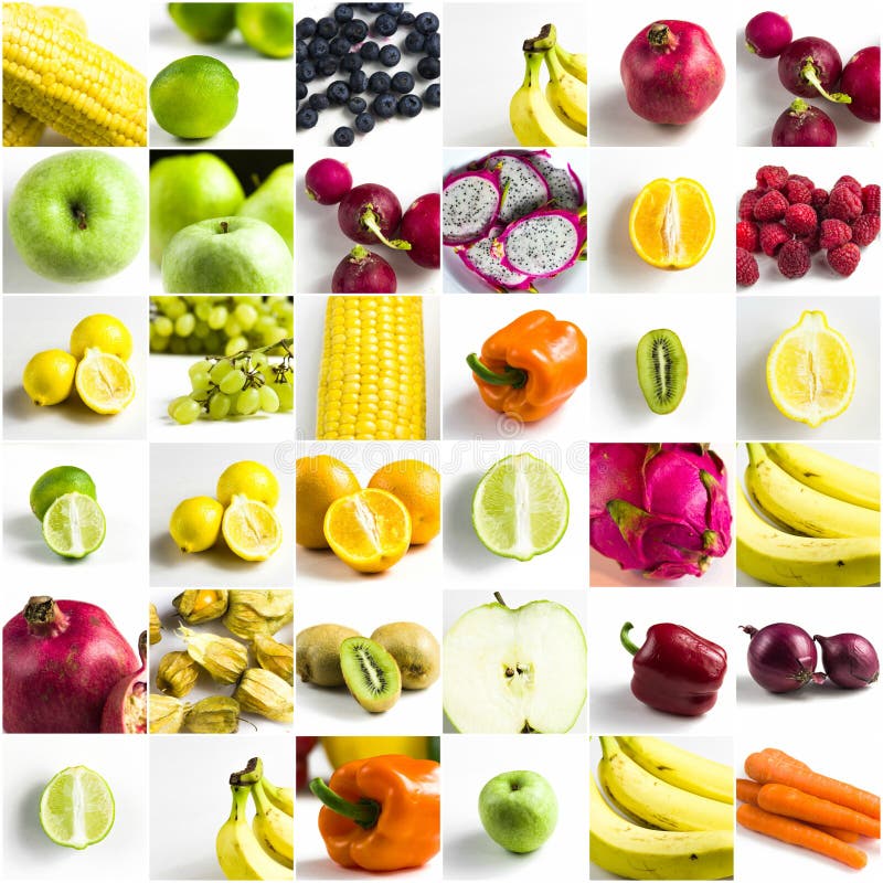 Collage De Las Frutas Y Verdura Foto de archivo - Imagen de vivir ...