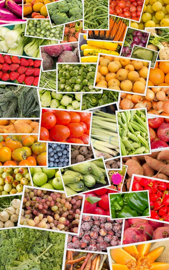 Collage De Las Frutas Y Verdura Imagen de archivo - Imagen de verdes ...