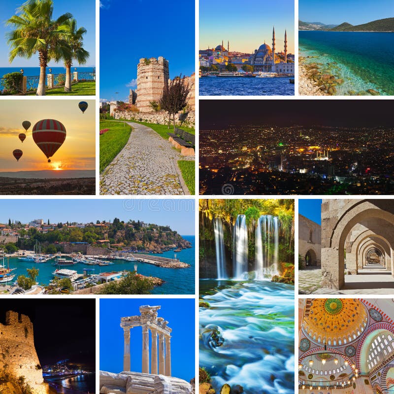 Collage De Las Imágenes De Turquía Foto de archivo - Imagen de castillo ...