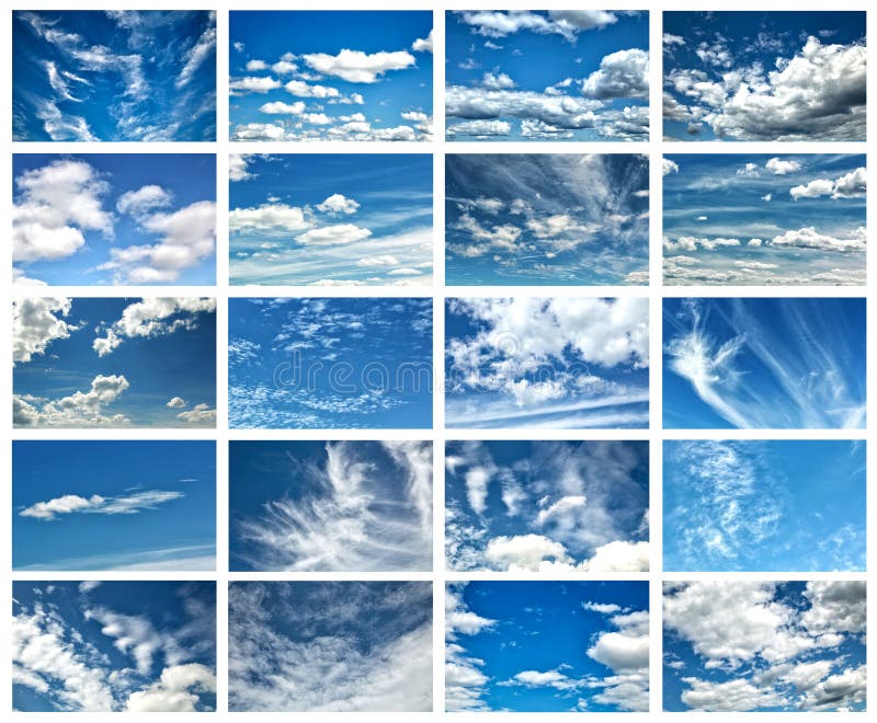 Collage de nubes hermosas. foto de archivo. Imagen de clima - 5799930