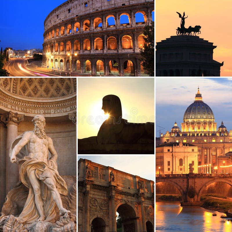 Collage de photo de Rome photo stock. Image du monuments - 32486768