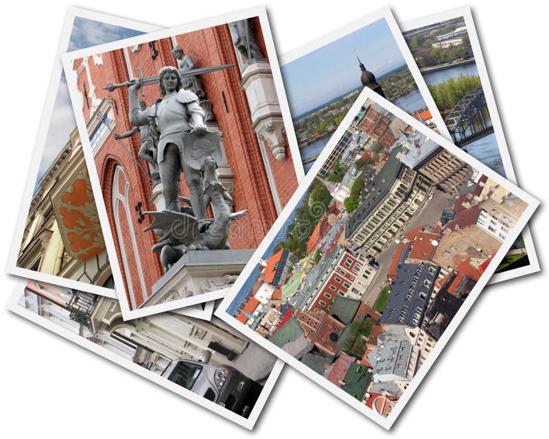 Collage de Riga imagen de archivo. Imagen de postales - 33490471