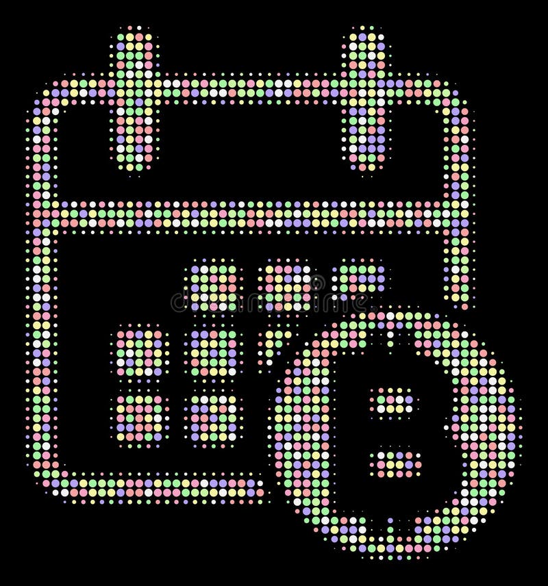 Collage De Semitono Del Calendario De Bitcoin De Puntos Ilustración del ...