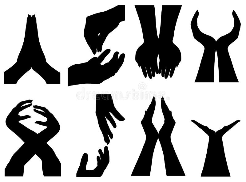 Collage De Silhouette De Mains Illustration de Vecteur - Illustration ...