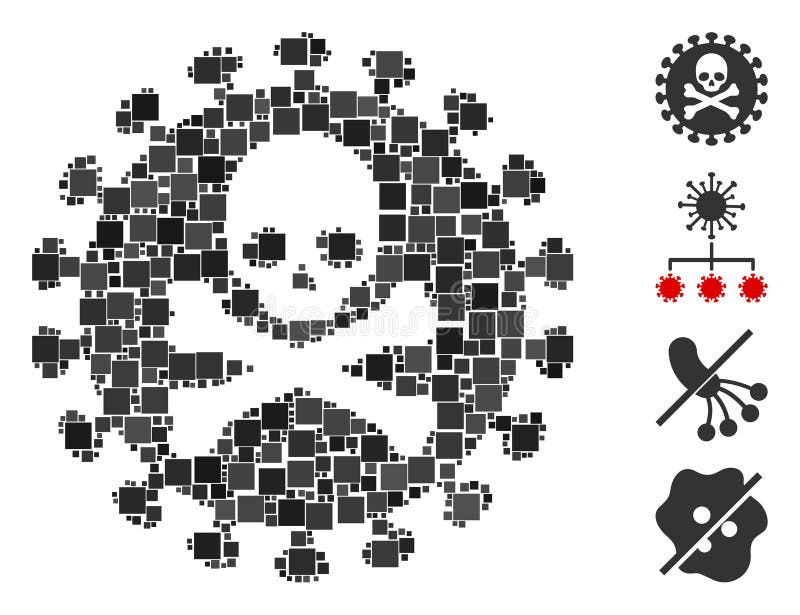Square Death Virus Icon Vector Mosaic Stock Vector - Illustration of ...