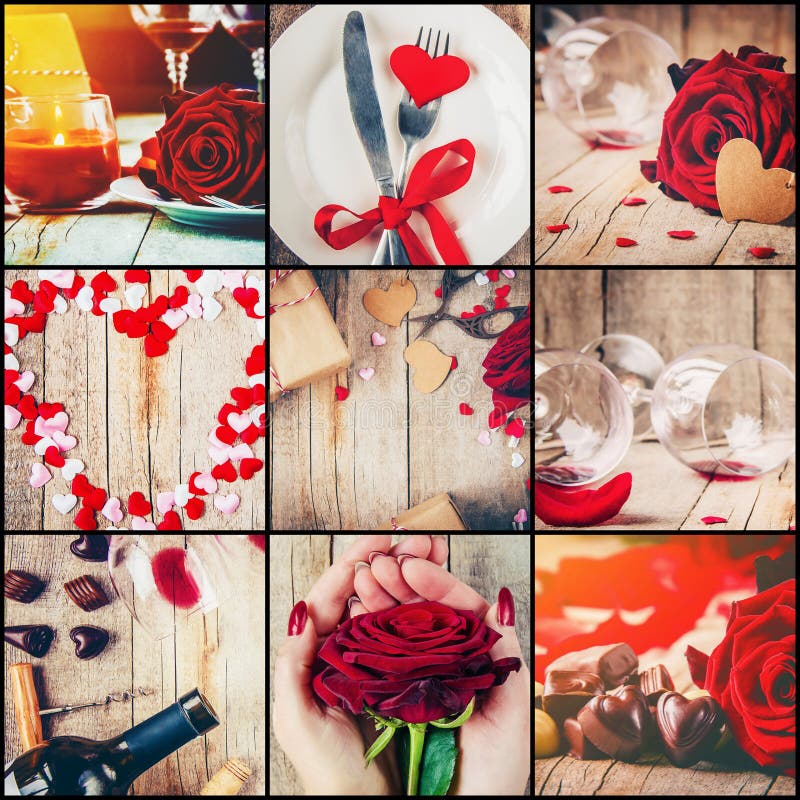 Collage Del Amor Y Del Romance Imagen de archivo - Imagen de foto, cama ...