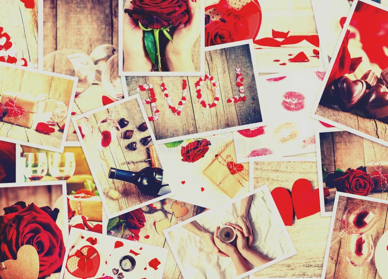 Collage Del Amor Y Del Romance Foto de archivo - Imagen de marco, cama ...